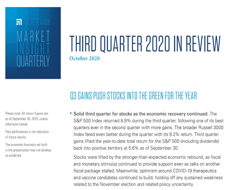 Market Insight Quarterly| Third Quarter 2020 | October 21, 2020 ...